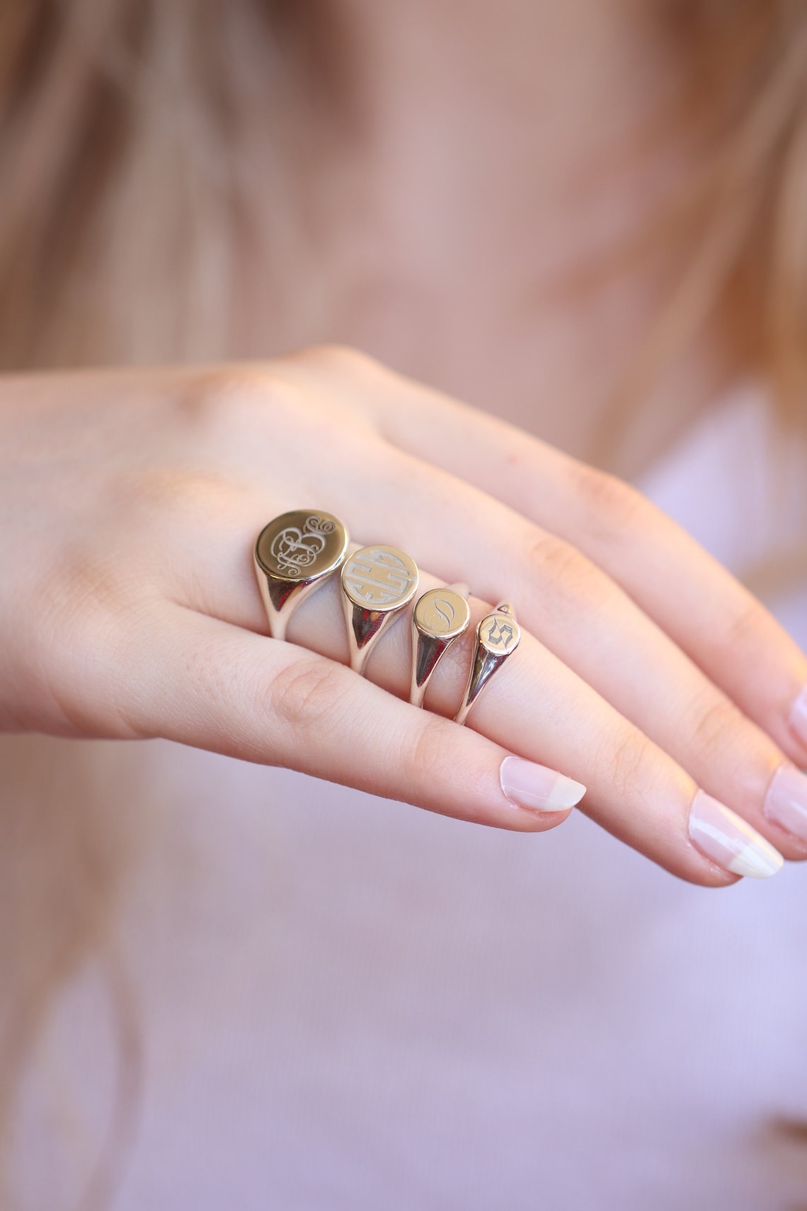 14k & 18k Gold Engraved Signet Ring / Handmade Signet Ring / - Etsy
