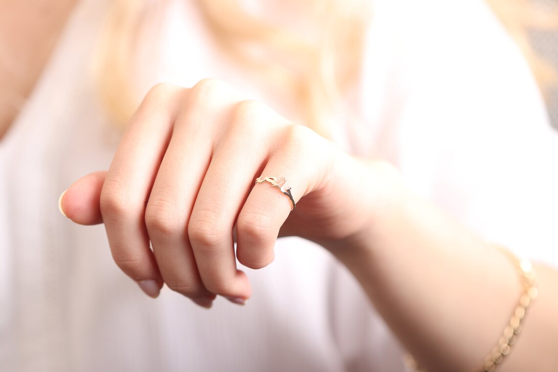 14k 18k Gold Arabic Name Ring / Handmade Gold Arabic Name Ring - Etsy