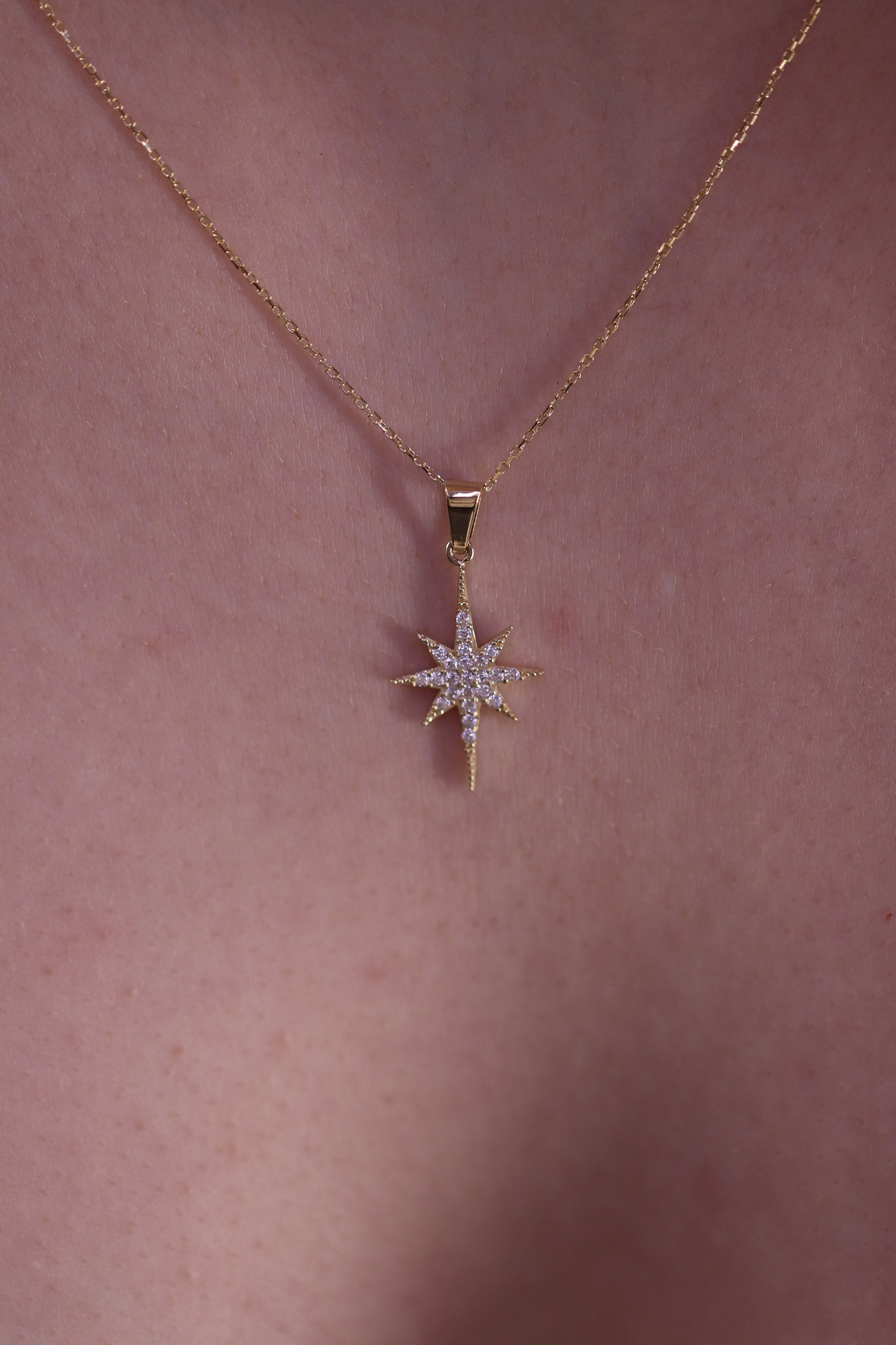 14k 18k Gold North Star Necklace / Handmade North Star | Etsy