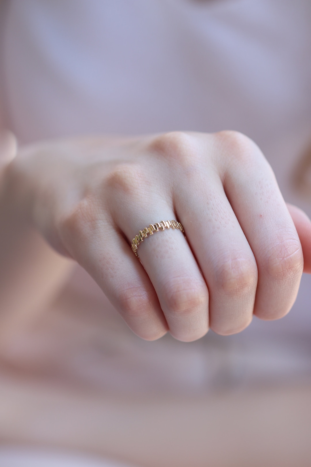 14k 18k Minimalist Gold Ring / Handmade Dainty Gold Ring / Gold Ring ...