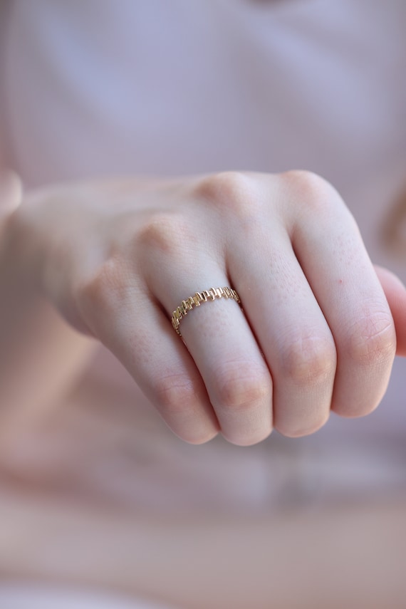 14k 18k Minimalist Gold Ring / Handmade Dainty Gold Ring / - Etsy