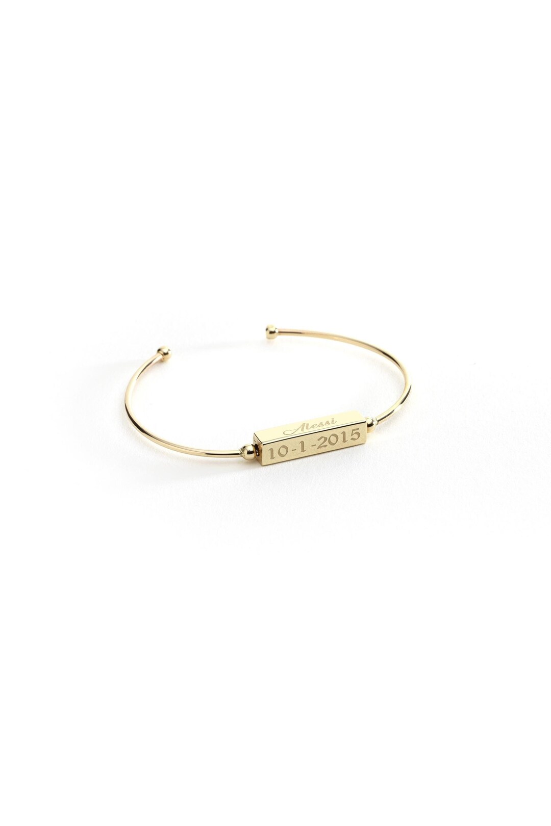 14k Solid Gold 3D Bar Bangle, Minimalist Bracelet, Handmade Gold Bangle ...