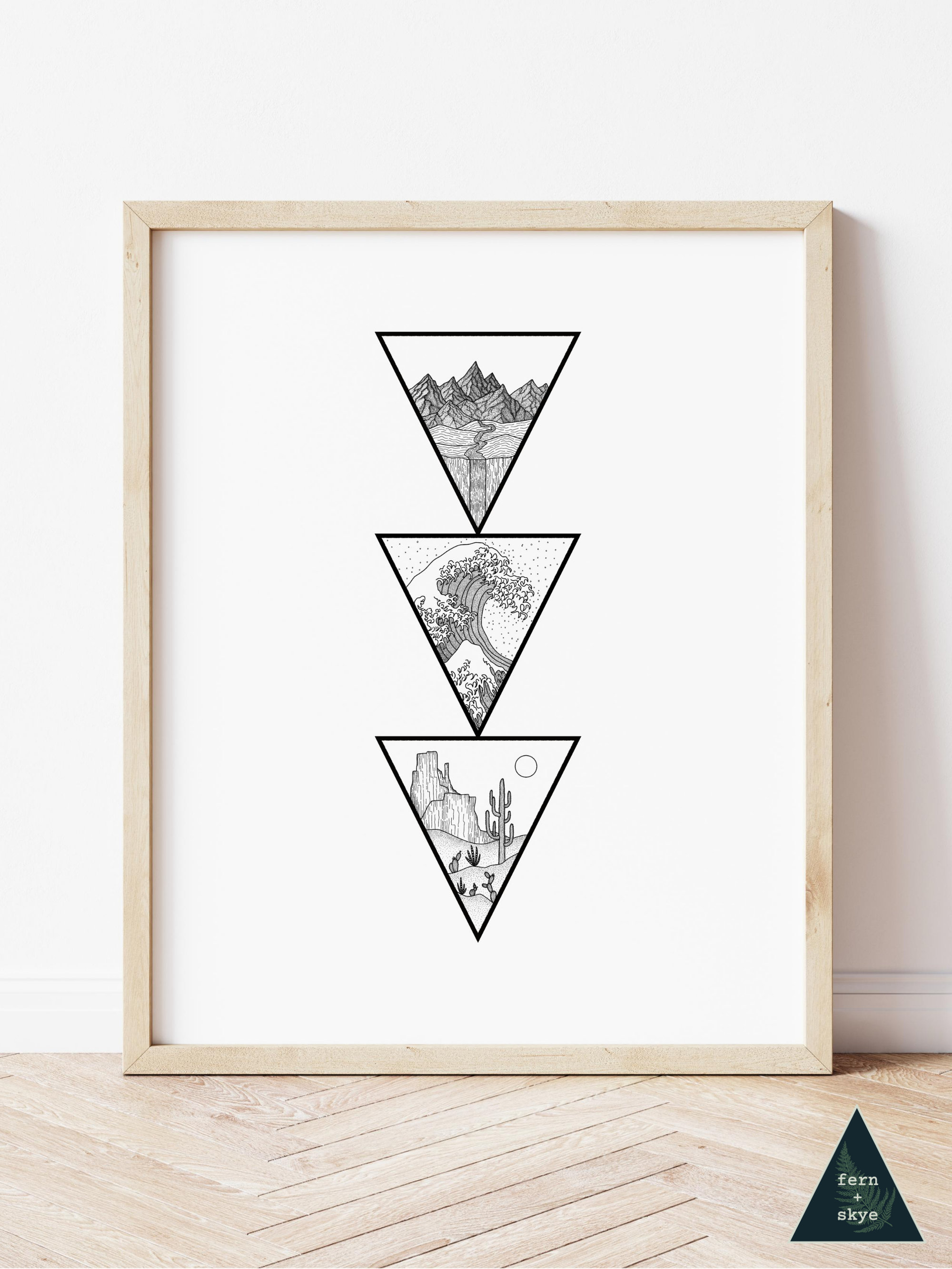 Nature Biomes Triangle Art Print Minimalist Nature Print Outdoor ...