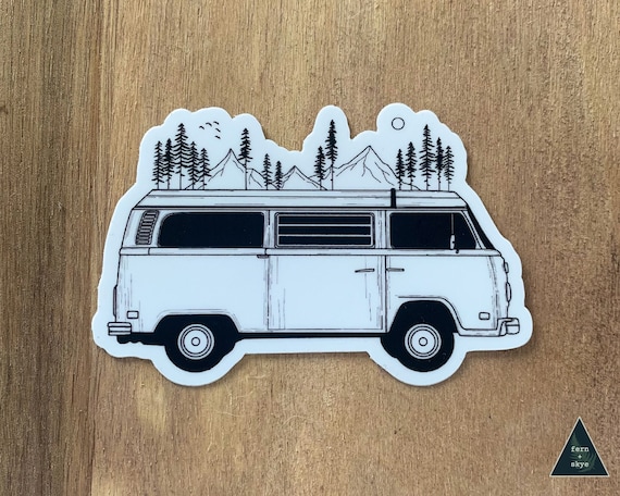 Camper Van Forest Mountain Sticker VW Volkswagen Sticker | Etsy