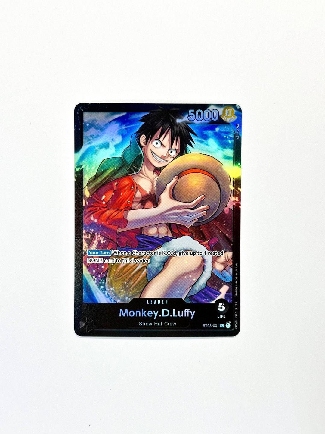One Piece TCG Monkey D. Luffy ST08-001 Leader Card Romance Dawn English ...