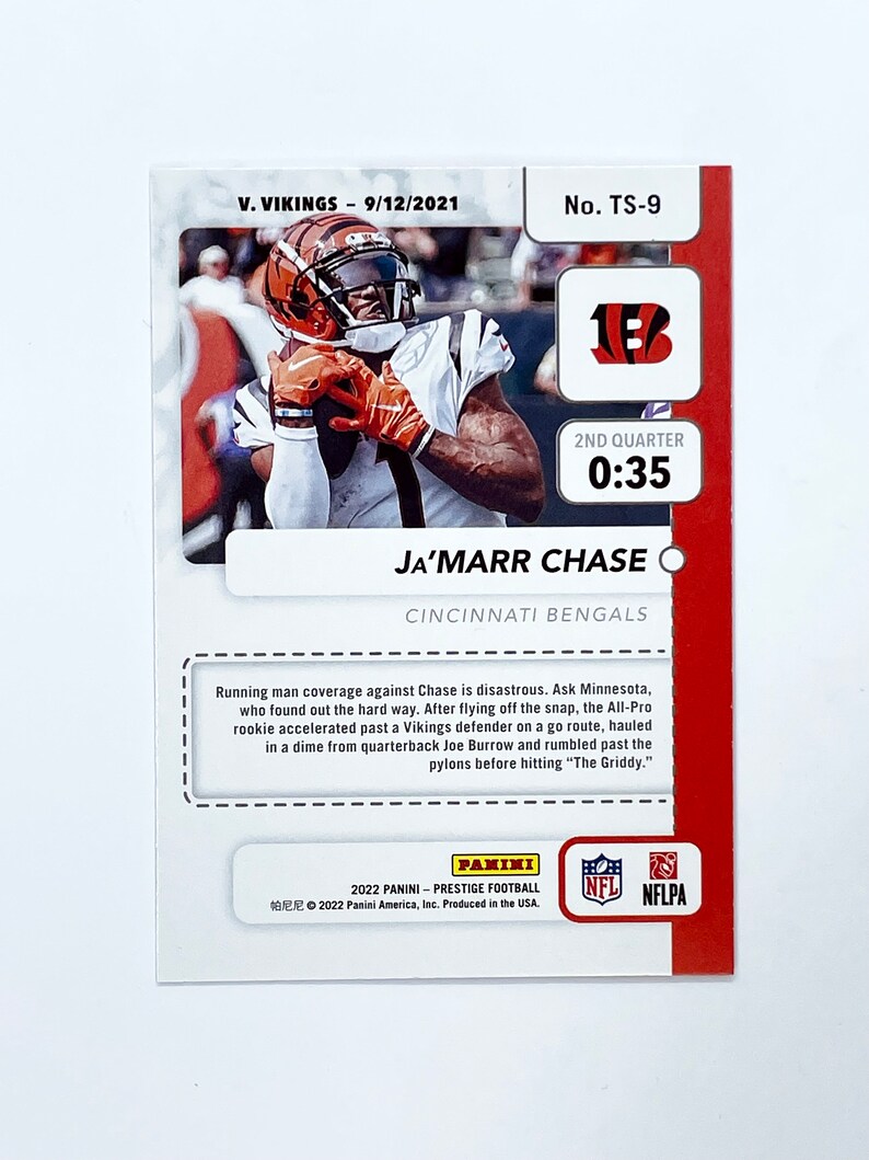 Jamarr Chase 2022 Panini Prestige Time Stamped Insert Card - Etsy