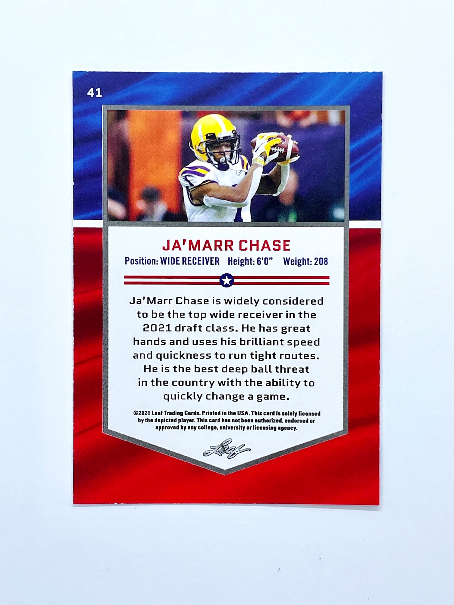 Jamarr Chase Rookie Card 2021 Leaf All-american Insert Yellow - Etsy Canada