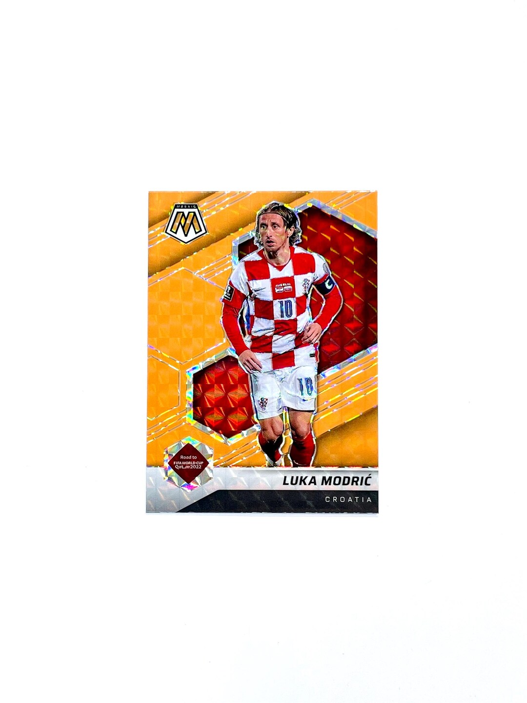 Luka Modric 2021-22 Mosaic Fifa World Cup Edition Orange Fluorescent ...