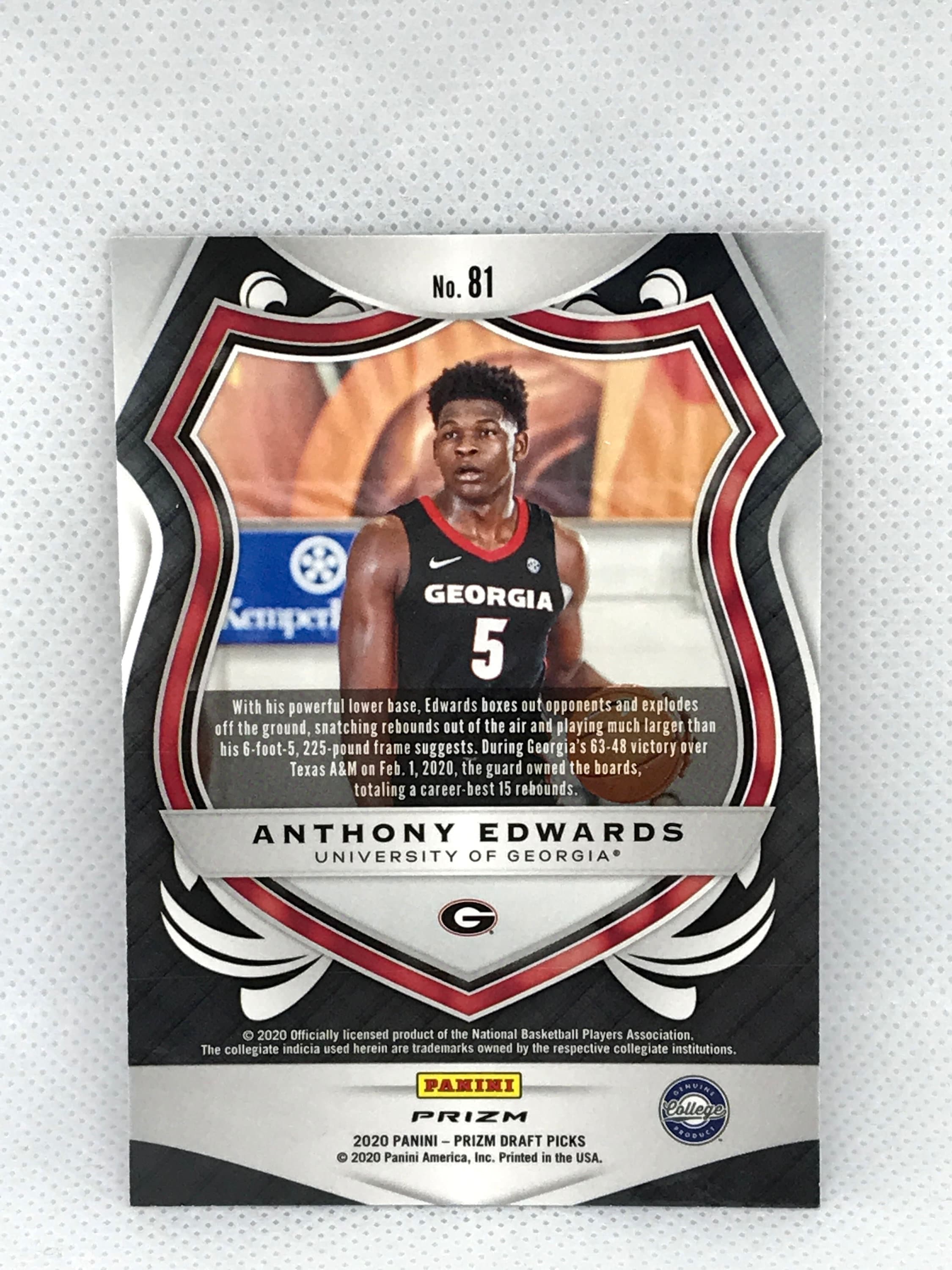 Anthony Edwards Rookie Card Panini Prizm Crusade Green Card | Etsy