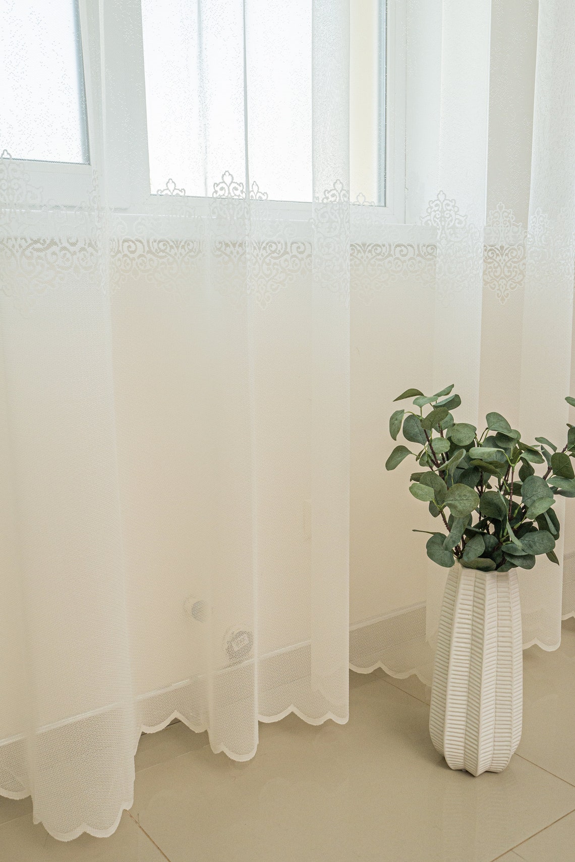 Luxury Jacquard Based Tulle (T573), Classic Curtains, Jacquard Tulle ...