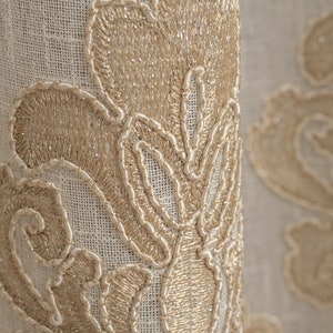 Linen Curtain (T807), Embroidered Linen Curtain, Interior Curtains ...