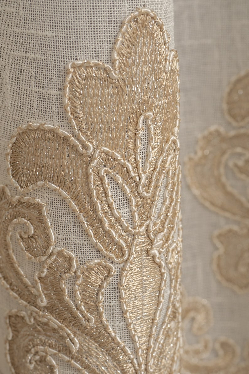 Linen Curtain (T807), Embroidered Linen Curtain, Interior Curtains ...