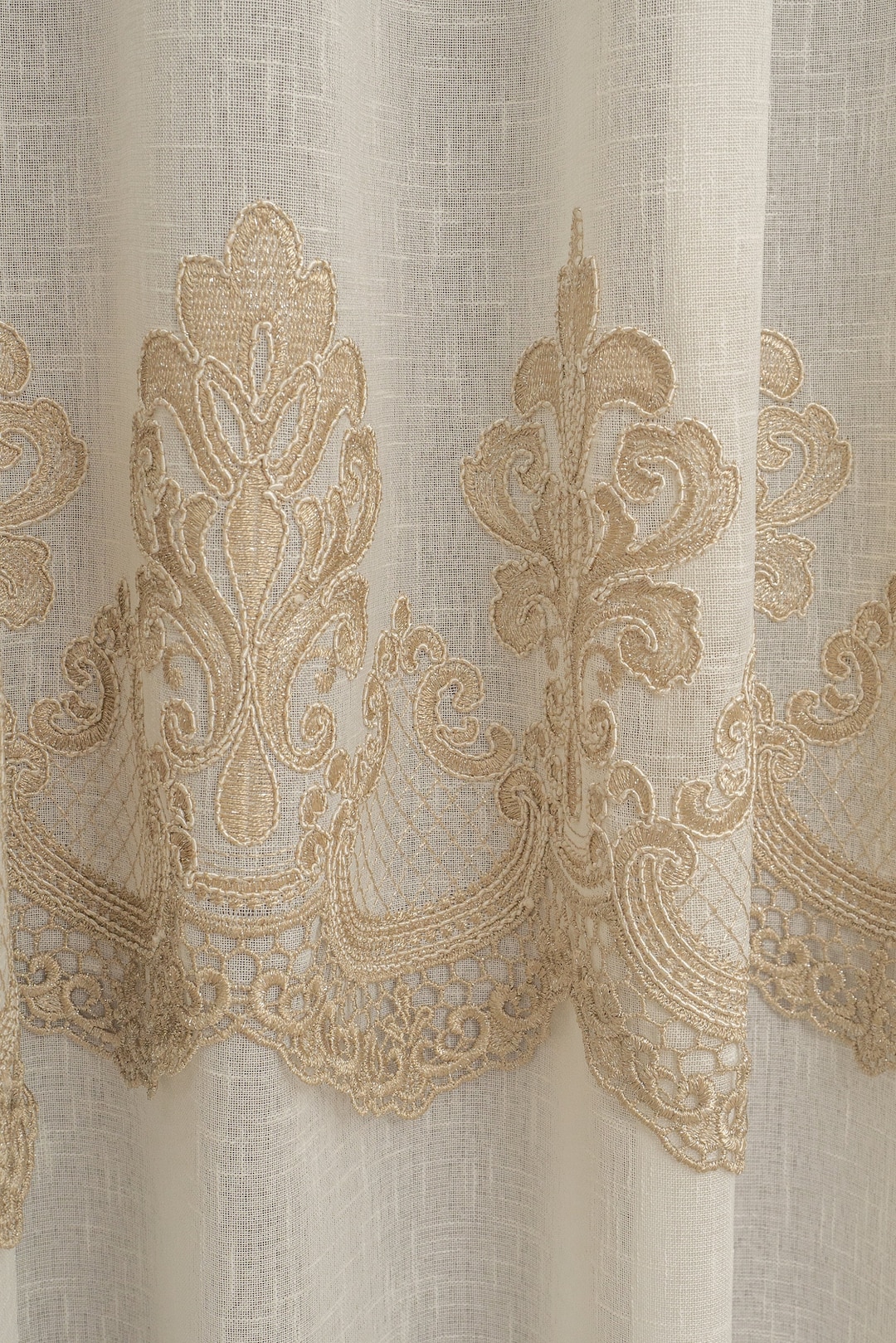 Linen Curtain (T807), Embroidered Linen Curtain, Interior Curtains ...