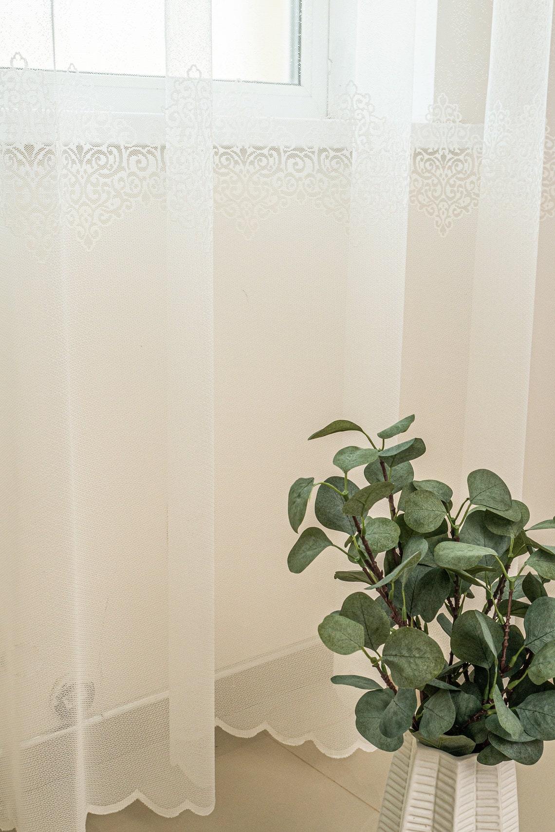 Luxury Jacquard Based Tulle (T573), Classic Curtains, Jacquard Tulle ...