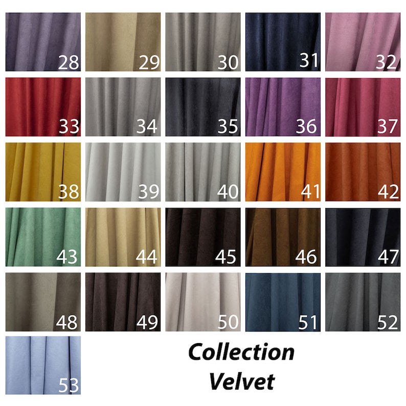 Window Curtains Velvet, Ready Made Curtains, 53 Colors, Window Curtains ...