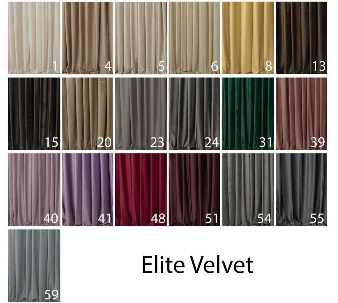 Window Curtains Velvet, Ready Made Curtains, 38 Colors, Window Curtains ...