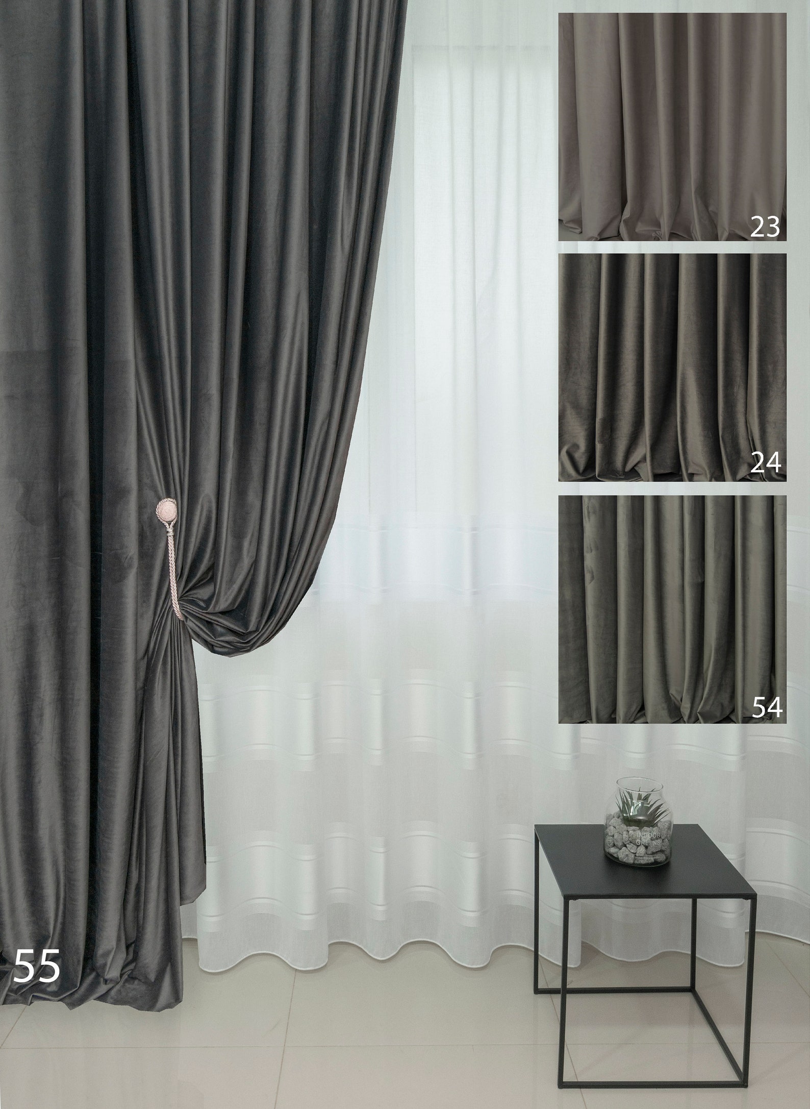 Window Curtains Velvet, Ready Made Curtains, 38 Colors, Window Curtains ...