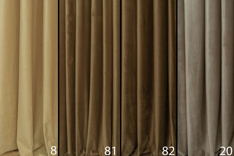 Window Curtains Velvet, Ready Made Curtains, 38 Colors, Window Curtains ...