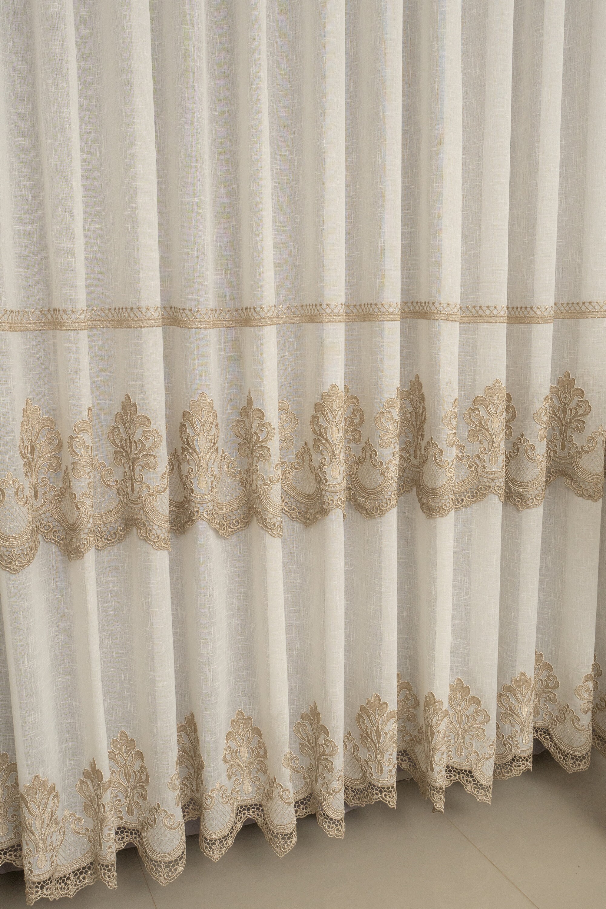 Linen Curtain (T807), Embroidered Linen Curtain, Interior Curtains ...