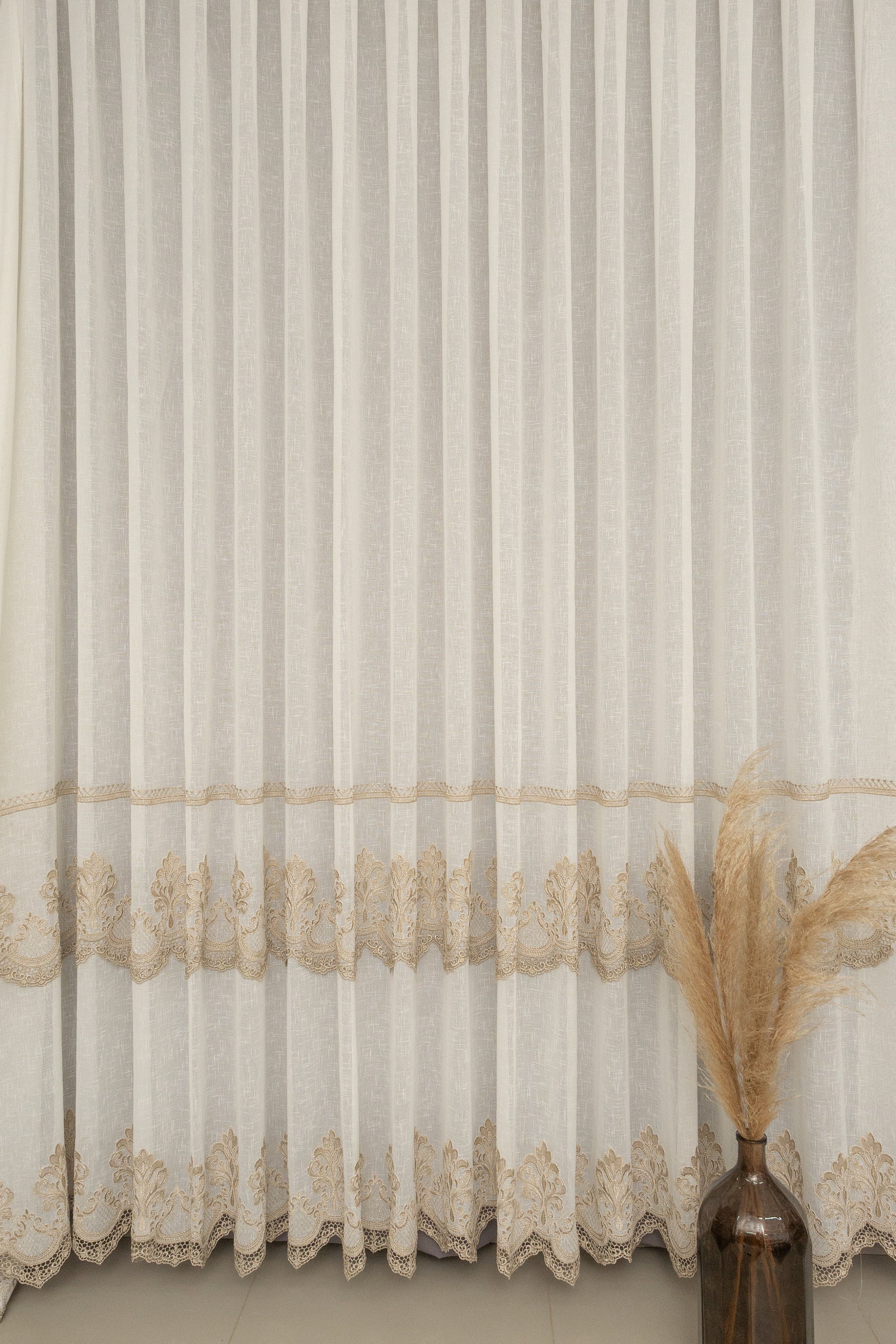 Linen Curtain (T807), Embroidered Linen Curtain, Interior Curtains ...
