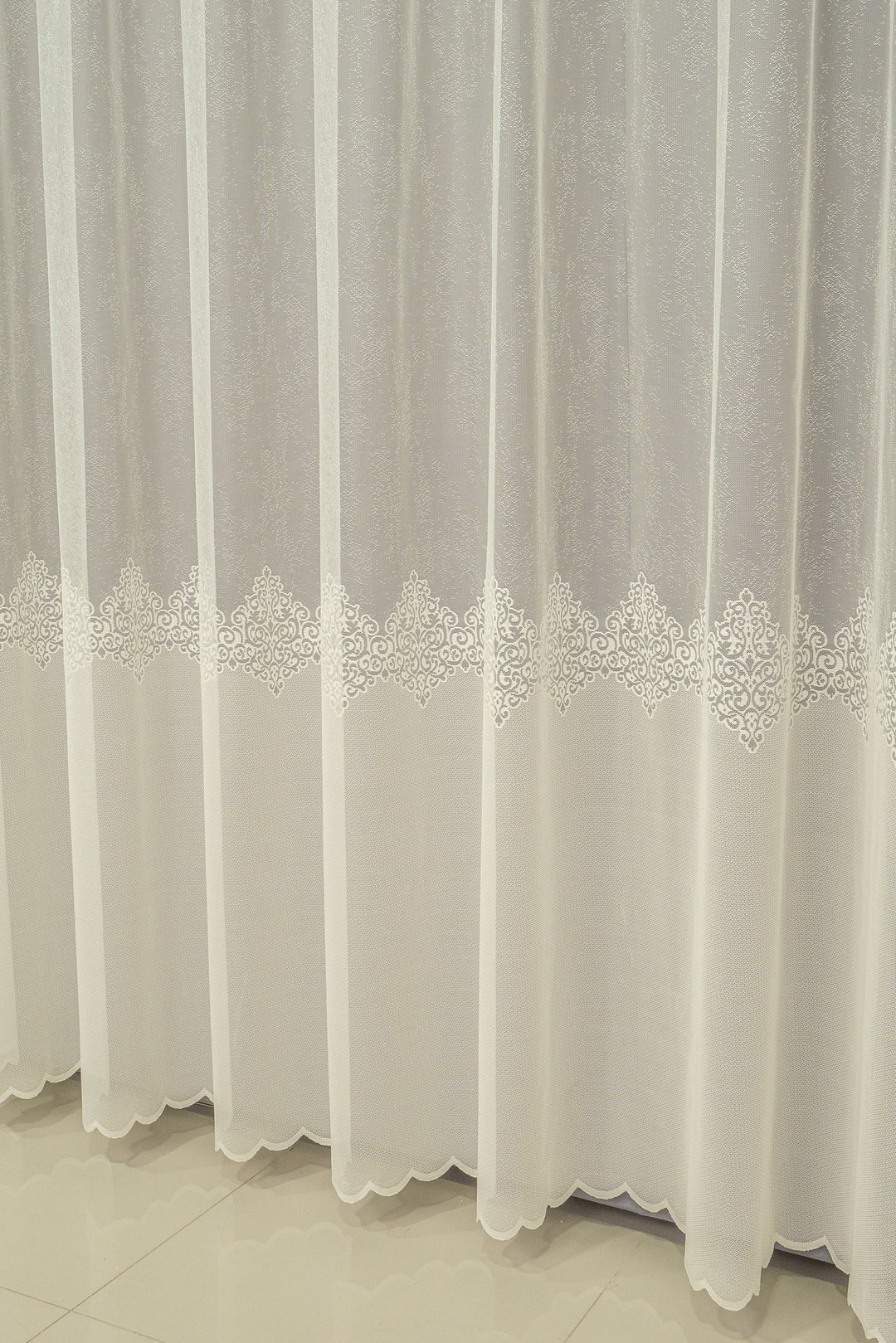 Luxury Jacquard Based Tulle (T573), Classic Curtains, Jacquard Tulle ...