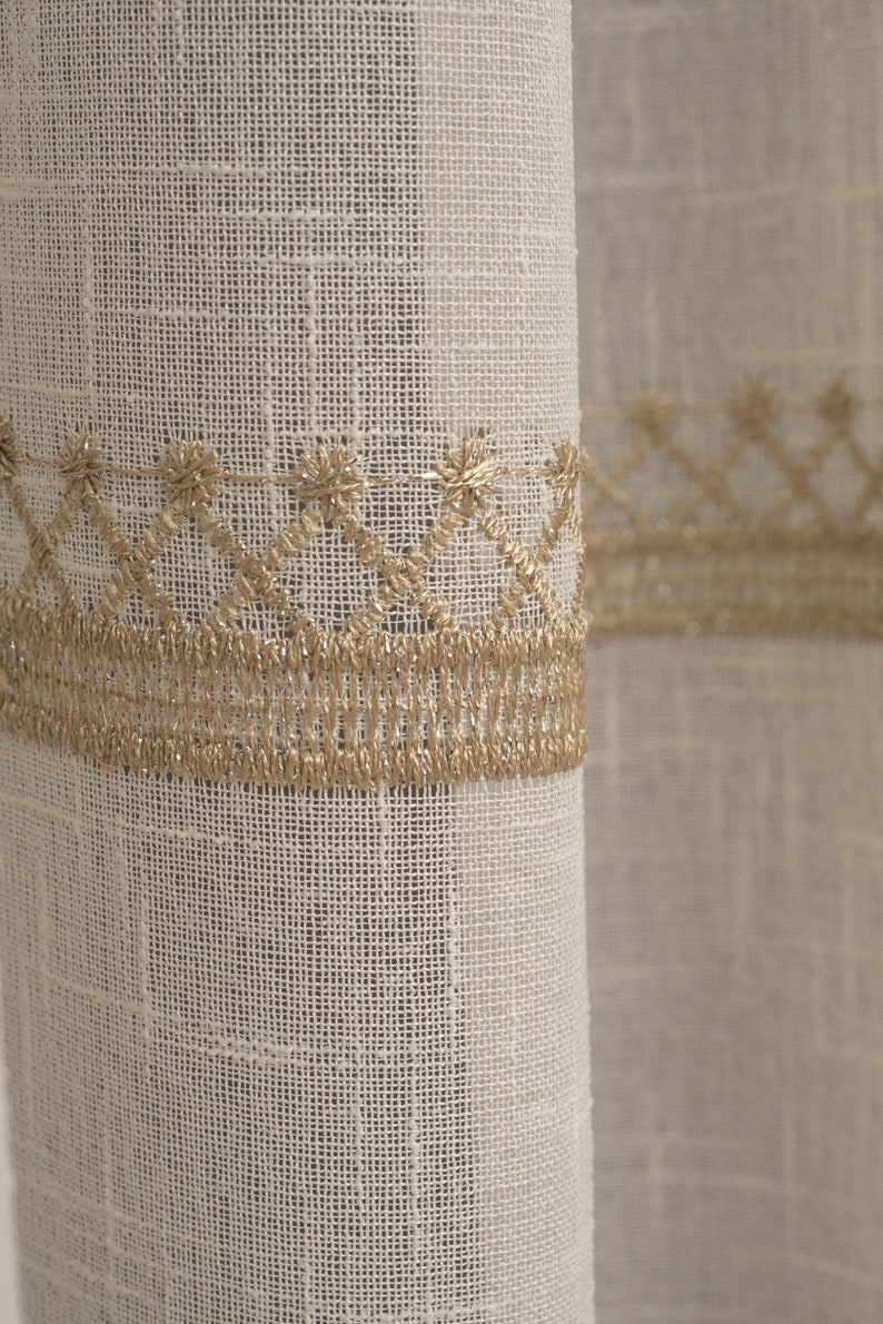 Linen Curtain (T807), Embroidered Linen Curtain, Interior Curtains ...