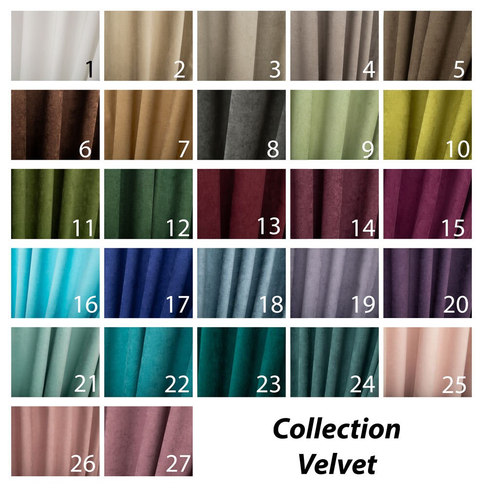 Window Curtains Velvet, Ready Made Curtains, 53 Colors, Window Curtains ...