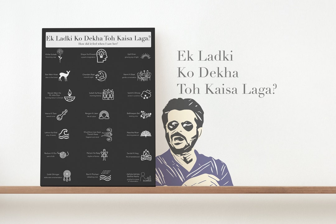 Ek Ladki Ko Dekha Toh Kaisa Laga Wall Art Print | Bollywood Lyrics ...