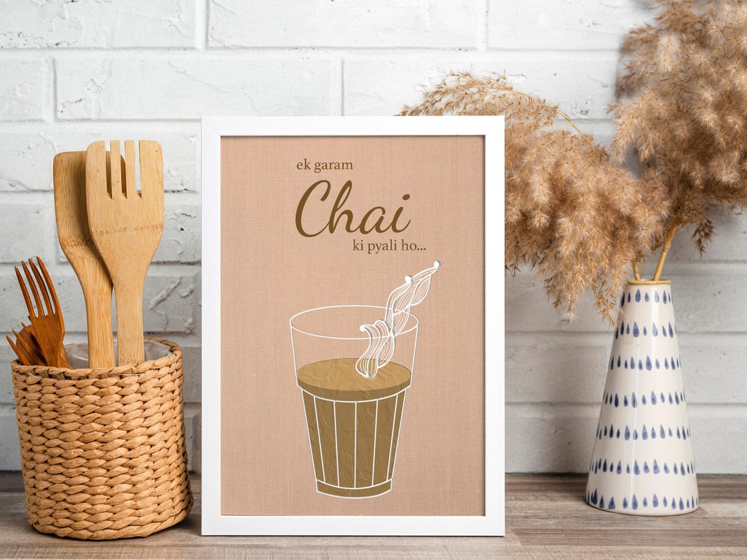 Ek Garam Chai - Indian Typography Digital Wall Art Print | Desi Art ...