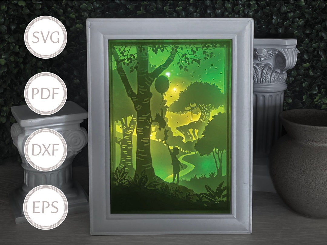 Pooh's Honey Tree Paper Cut Light Box Files, SVG Template, Layered ...
