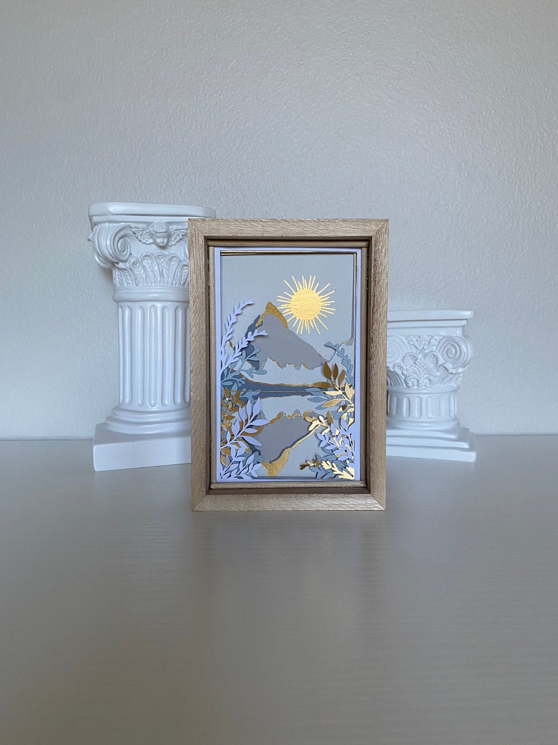 Mountain Sun Mini Paper Cut Shadow Box - Etsy