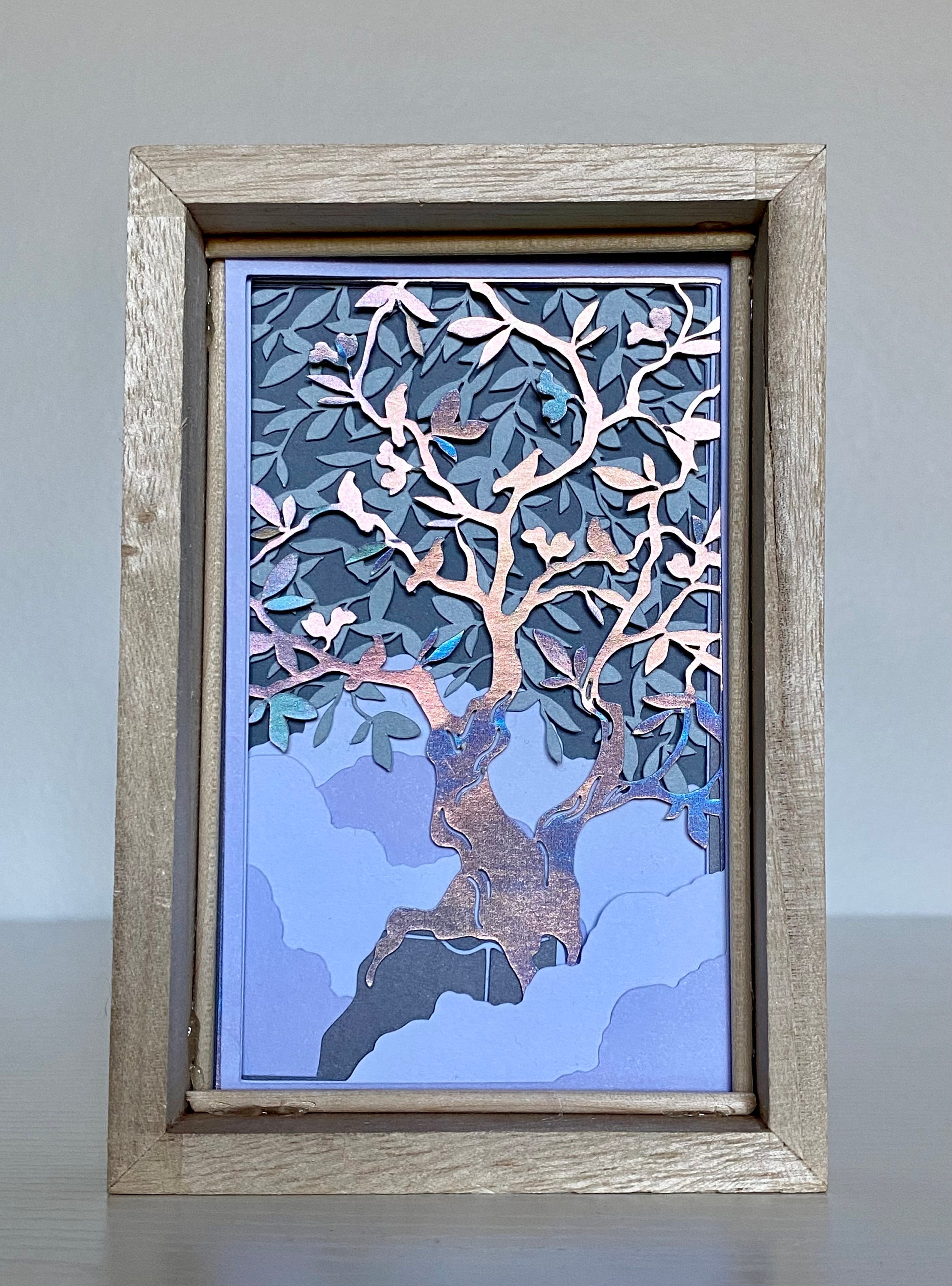 Silver Tree Mini Paper Cut Shadow Box Files, 3D SVG Template, Layered ...