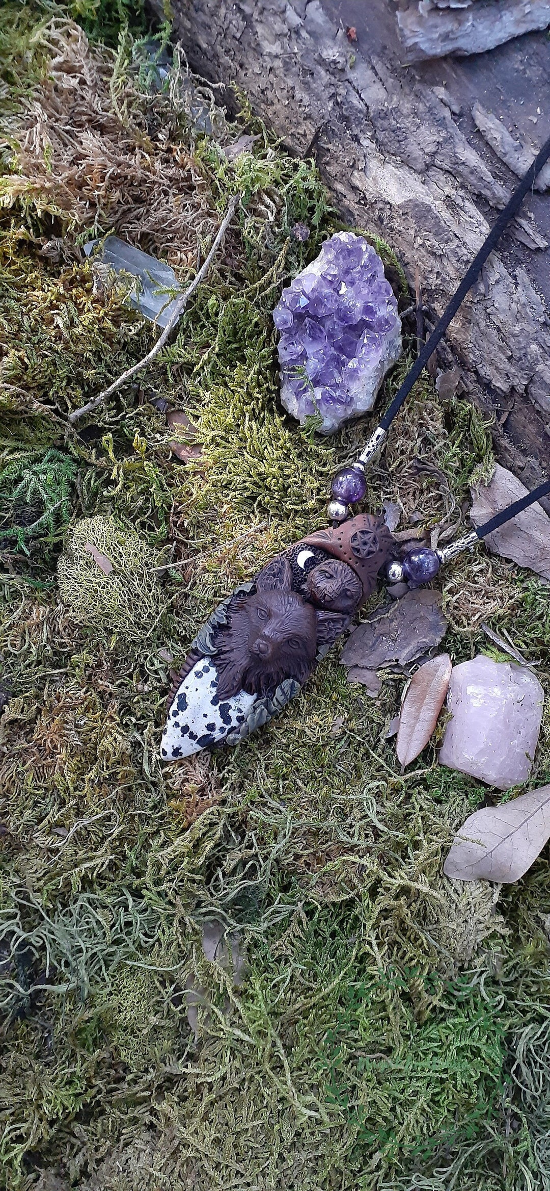 Fox Owl Pentacle Crystal Necklace Fox Totem Owl Totem Witchy Animal ...