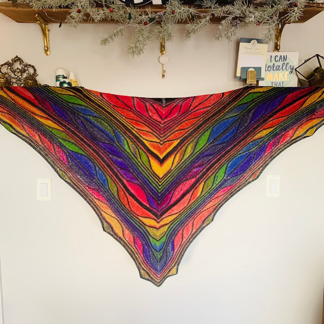 Custom Papillon Shawl or Aflutter Poncho - Bright Multicolored ...