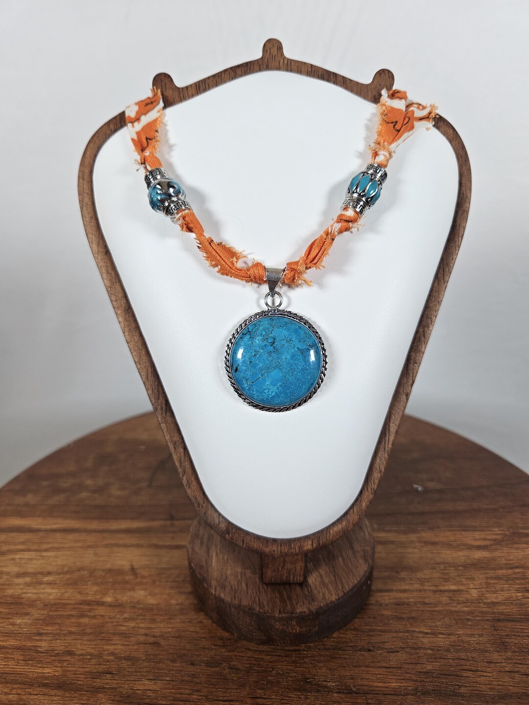 Tequila Sunrise Turquoise Pendant Necklace - Etsy