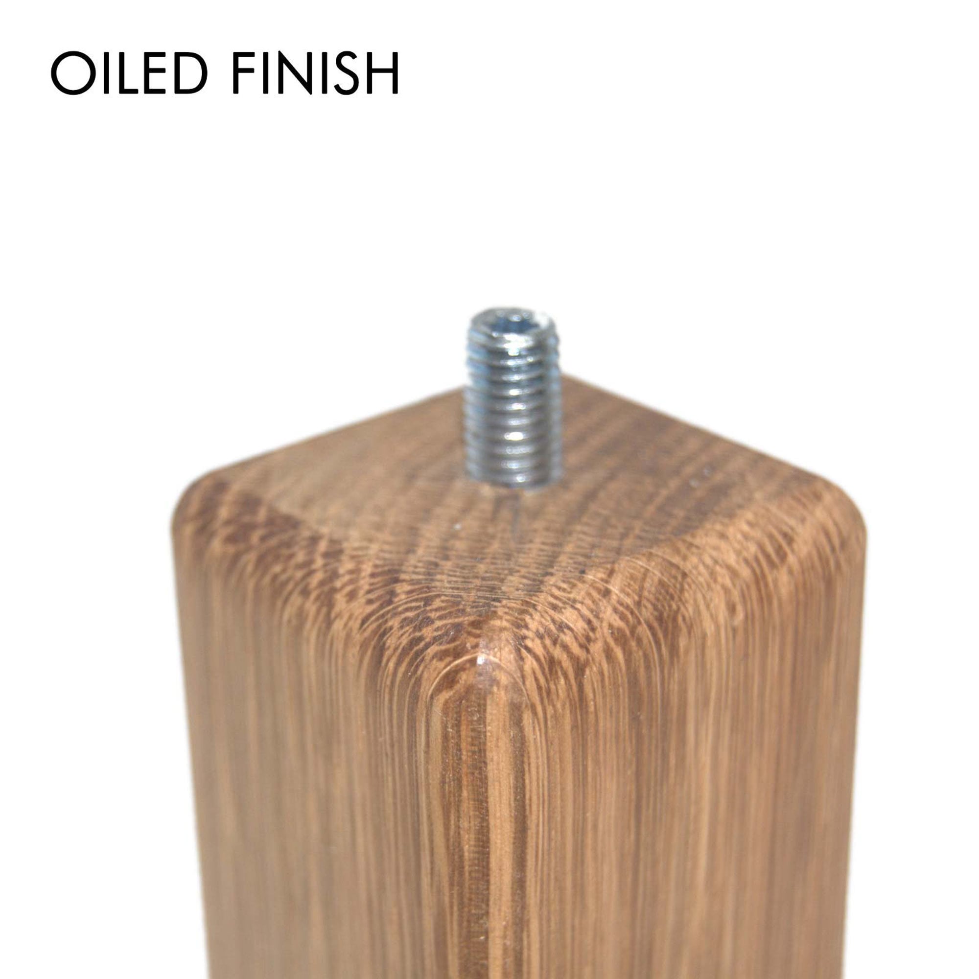 Solid Oak Conical / Round Tapered Furniture Legs & Fixing Plates Set of ...