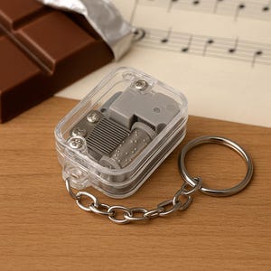 Mini Music Box Keychain + Custom Song Music Box, Personalized Wooden ...
