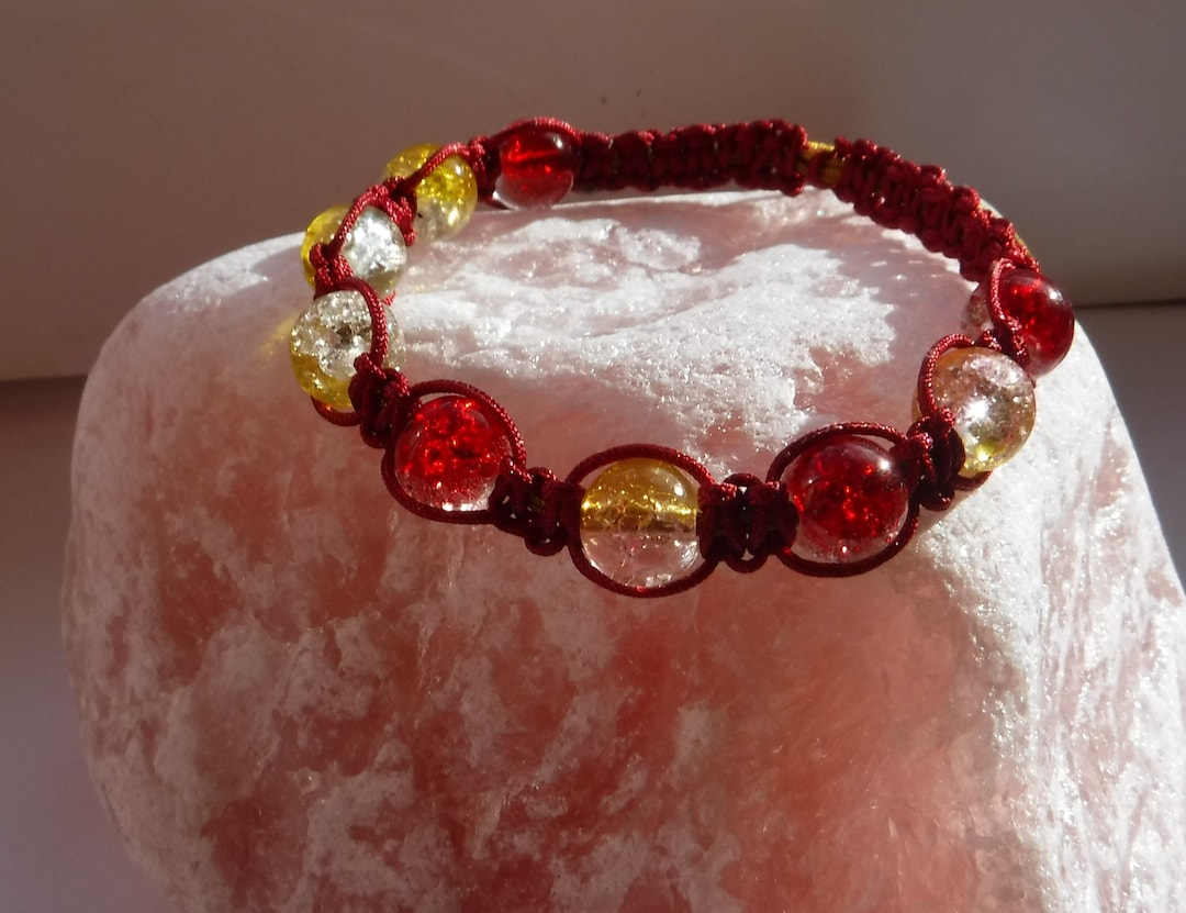 Beautiful Macrame Bracelet With Glass Beads 6 Mm Size - Etsy