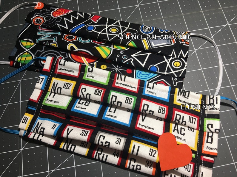 Science STEM STEAM Reusable/washable Fabric Face Masks With | Etsy