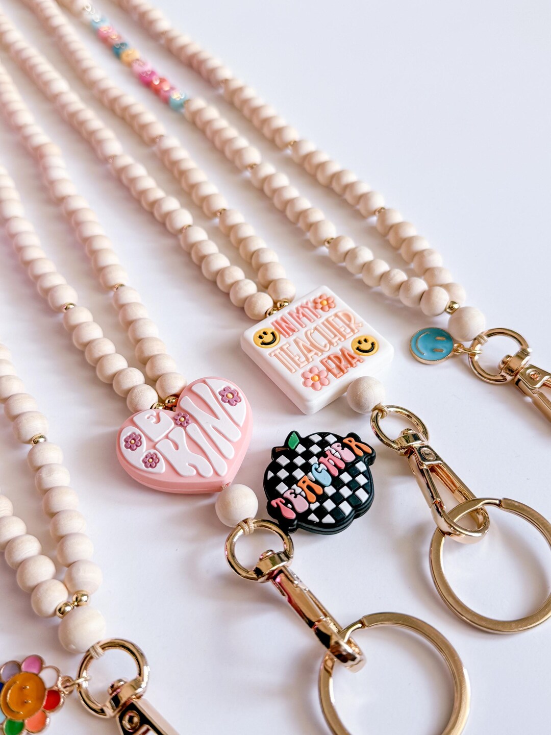 In My Teacher Era Lanyard Personalized Wooden Bead Lanyard Customize ...