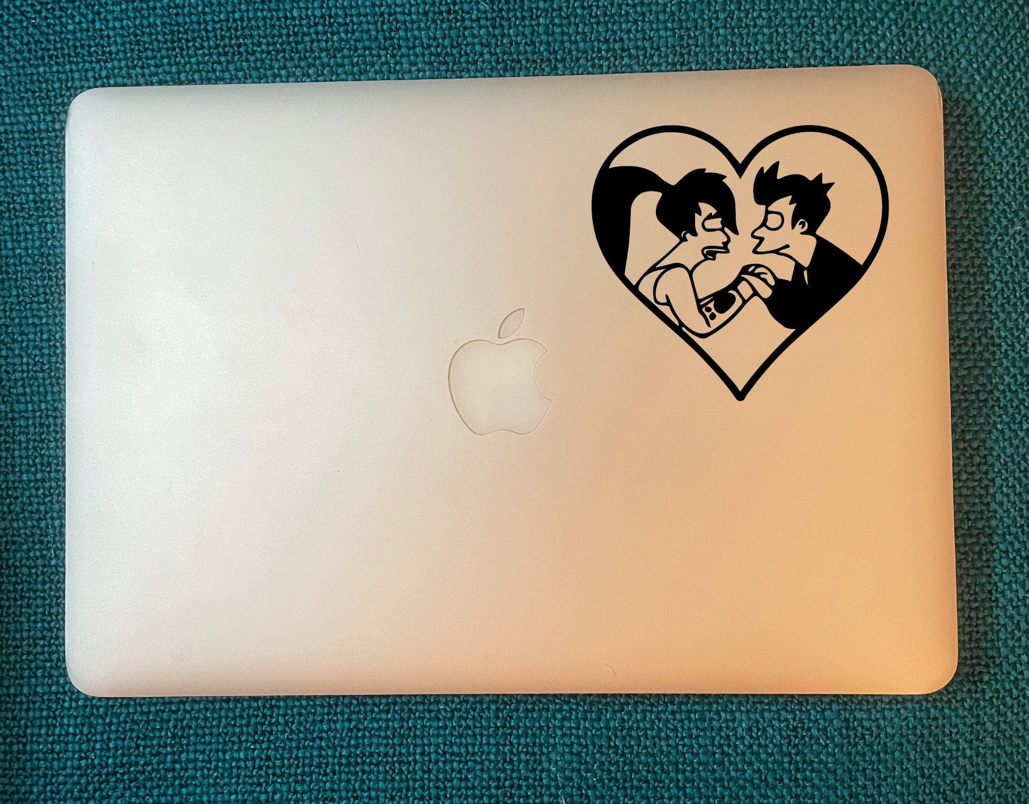 Paper Fry and Leela Heart Futurama Inspired Vinyl Decal Sticker Paper ...