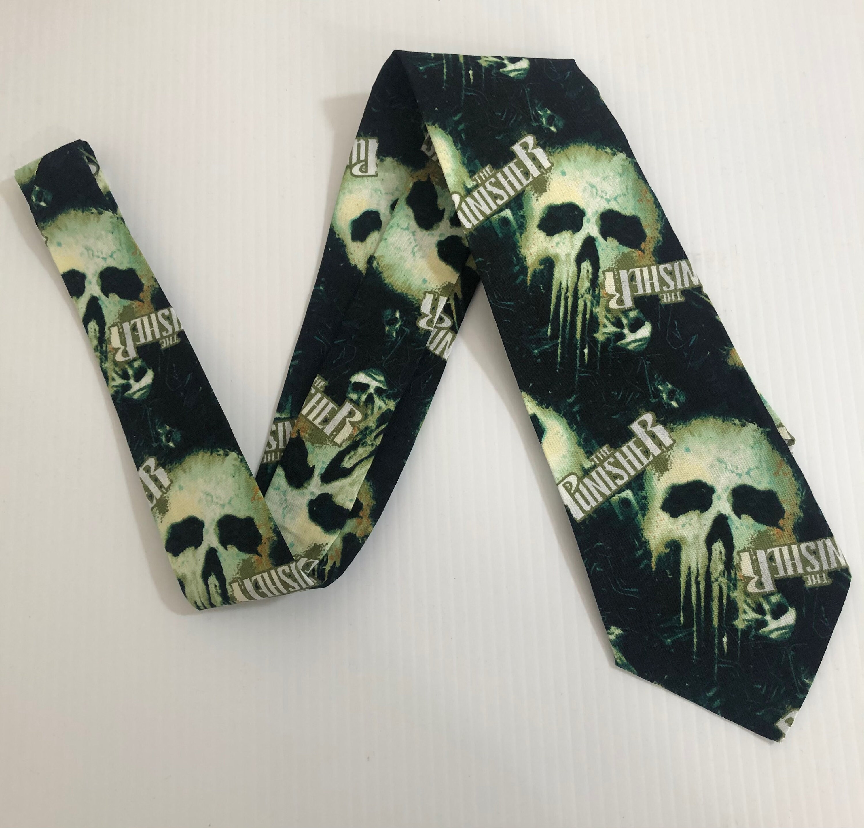 Necktie Marvel Punisher Toss Cotton Fabric Adult Tie | Etsy