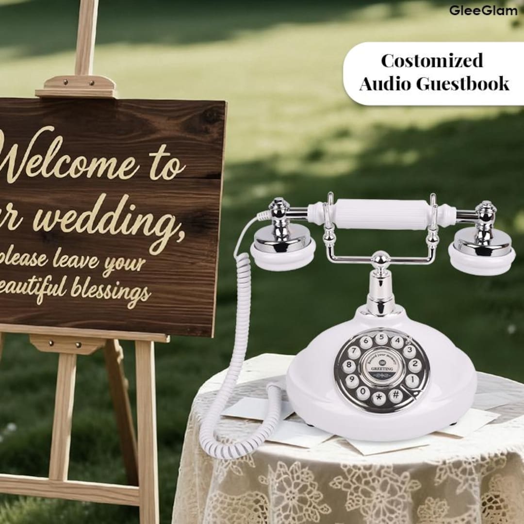 Audio Guestbook Phone Vintage Style: Retro Wedding Phone & Party Decor ...