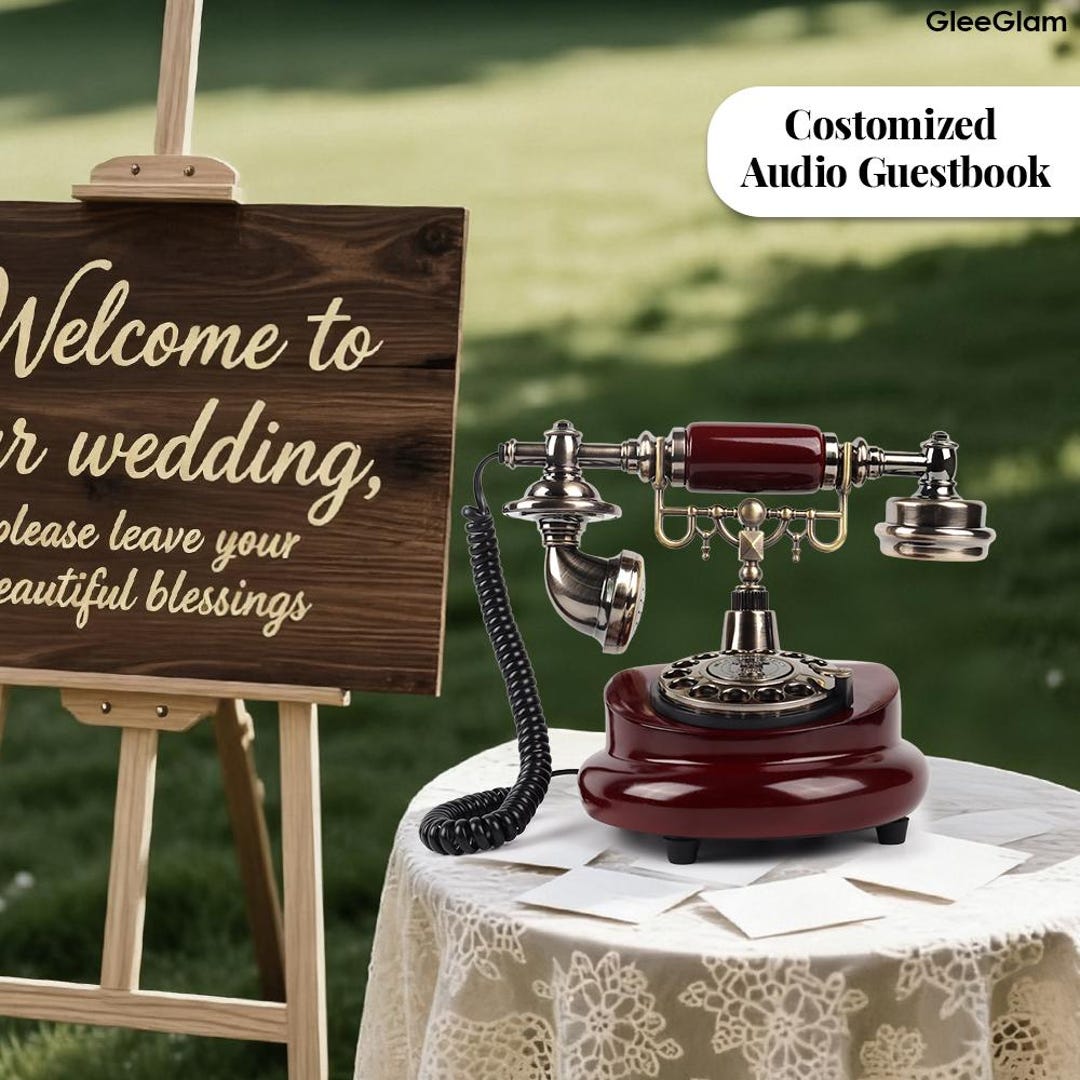 Vintage Audio Guestbook Phone: Retro Audio Guest Book Booth for Wedding ...