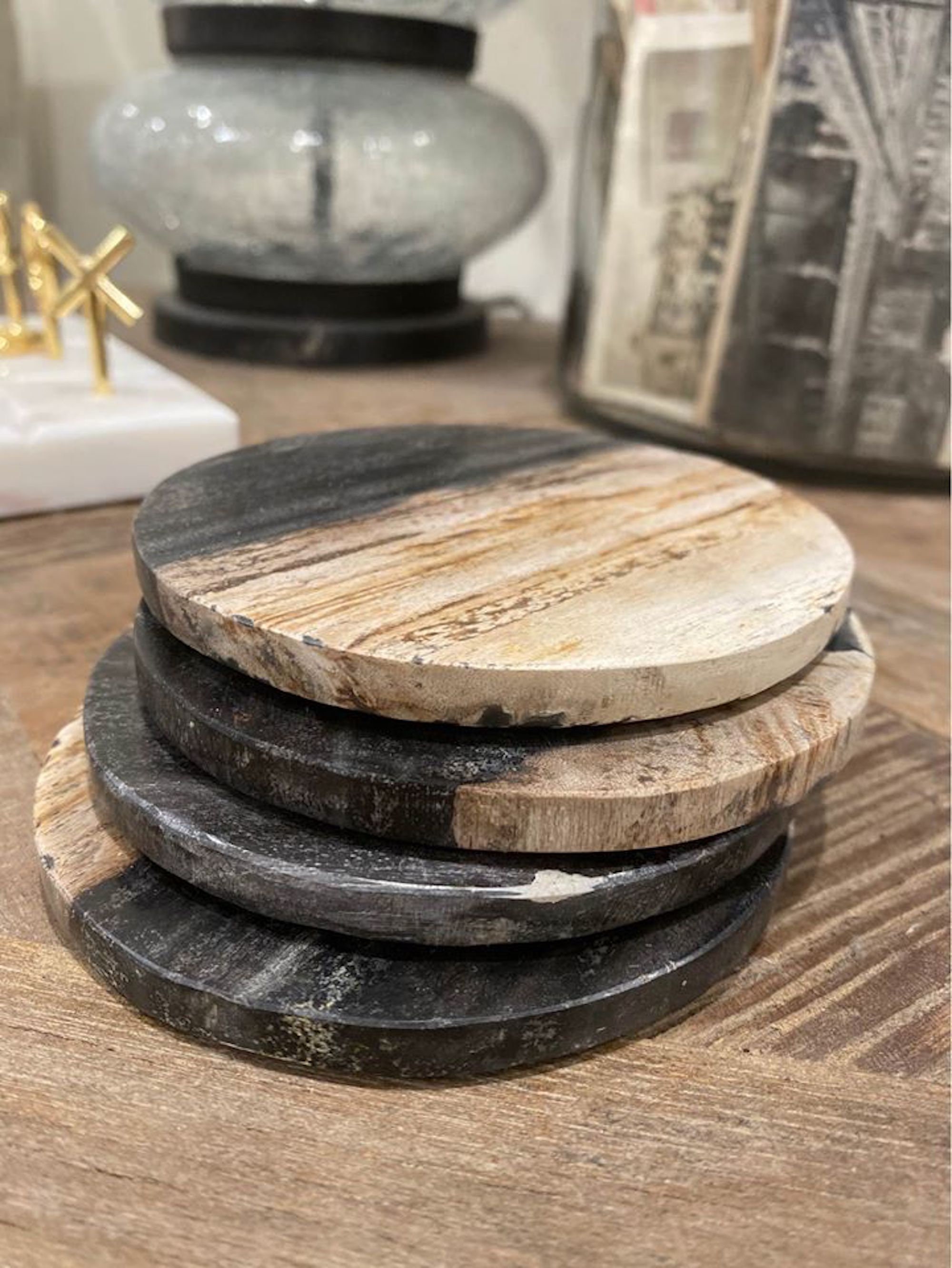 Petrified Wood Coasters set of 4 - Etsy