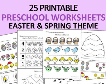 Preschool Spring Worksheets - Etsy