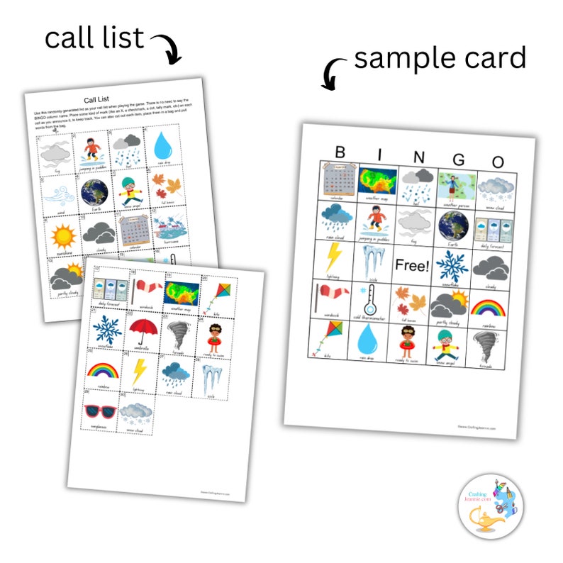 Weather BINGO Game for Preschoolers, Activities for Preschool Weather ...