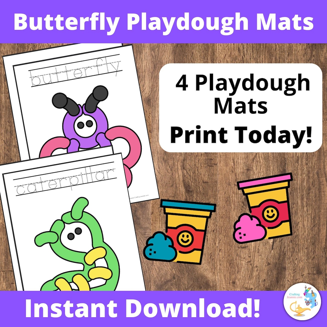 Butterfly Playdough Activities for Preschoolers, Caterpillar Activity ...