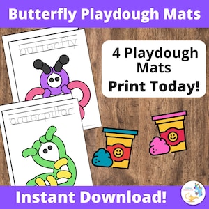 Butterfly Playdough Activities for Preschoolers, Caterpillar Activity ...