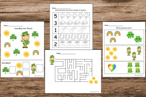 St. Patrick's Day Preschool Worksheets Printable - St. Patrick's ...